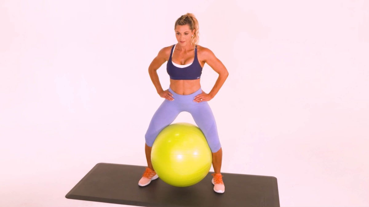 Stability-Ball Standing Inner-Thigh Squeeze - Oxygen Mag